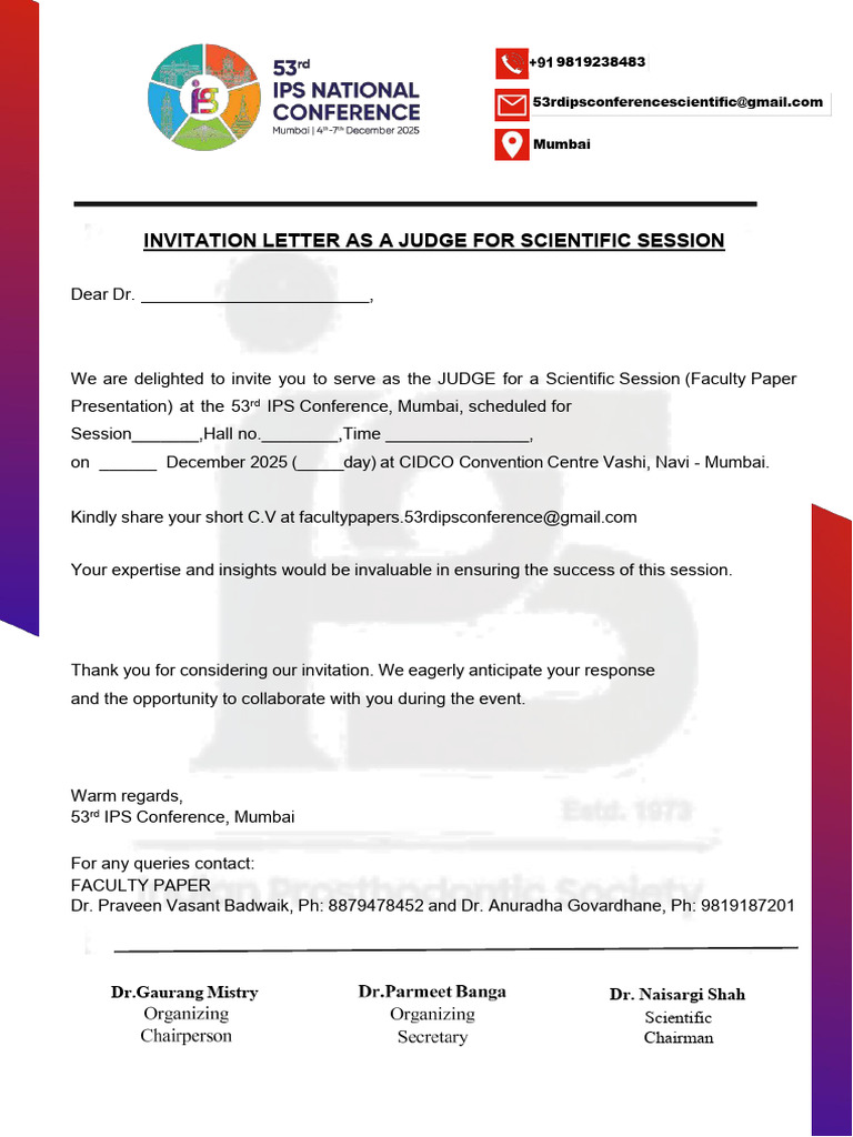 Corrected Template - Invitation Letter As A Judge 12.11.2025 | PDF