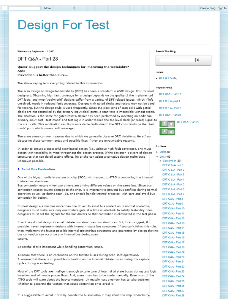 Design For Test - DFT Q&A - Part 28 | PDF | Digital Technology ...