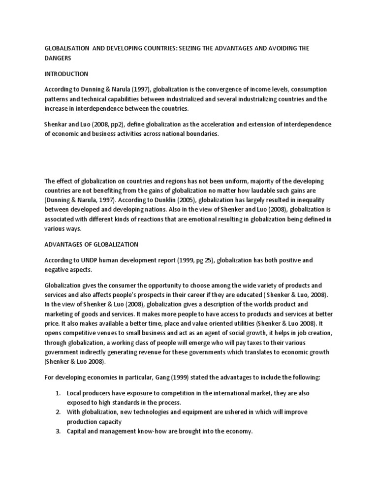 Globalisation and Developing Countries | PDF | Developing Country ...