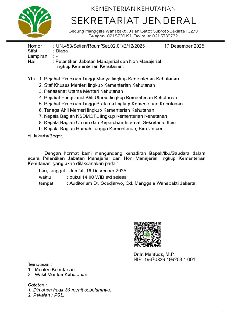 Undangan Pelantikan - Lantik Eselon I-IV, Fungsional - 14 - Preview | PDF