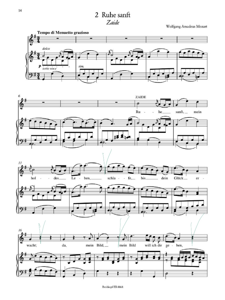 Mozart Ruhe Sanft Zaide | PDF