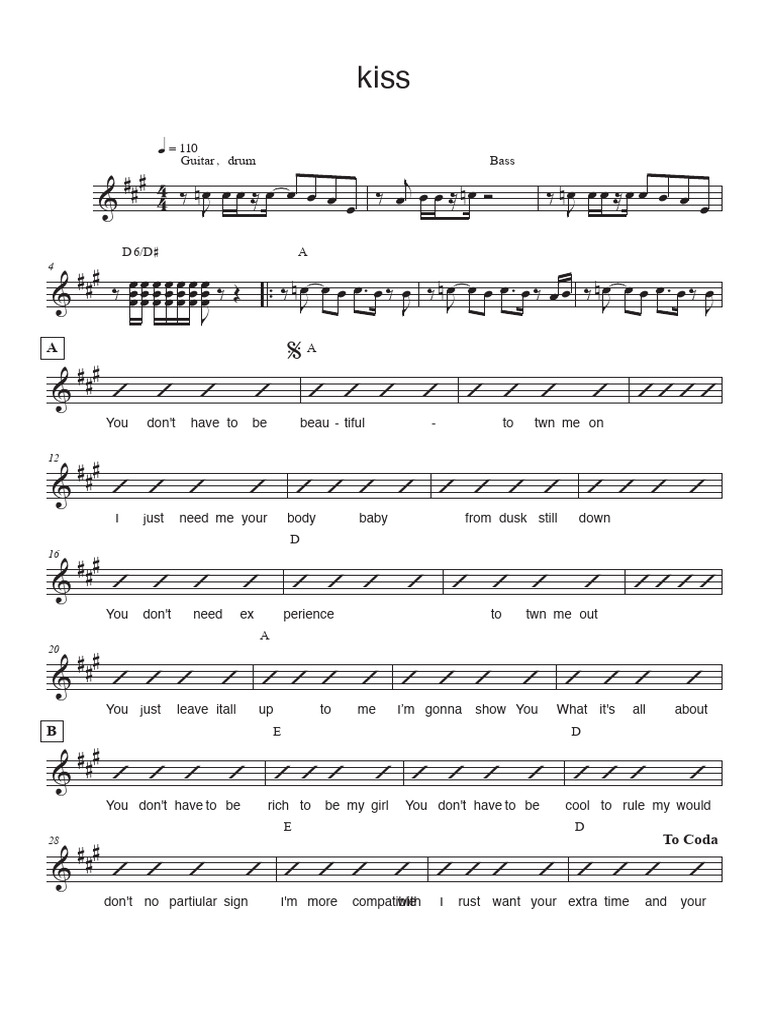 kiss pdf 2.0 - 总谱 | PDF