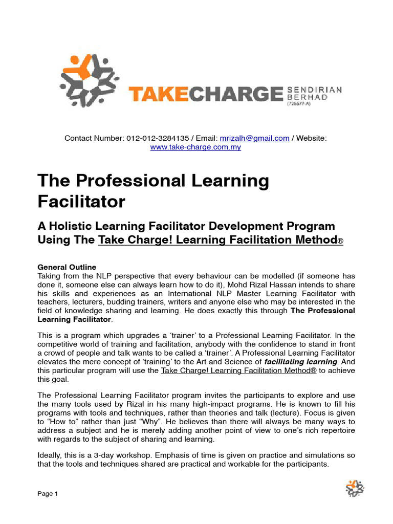 Professional Learning Facilitator Program | PDF | Facilitator | Learning
