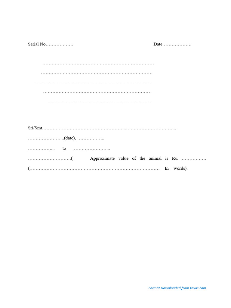 Animal Death Certificate | PDF