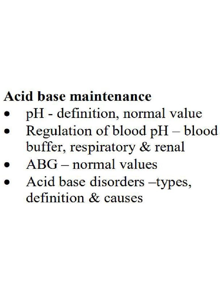 Acid Base Maintenance | PDF