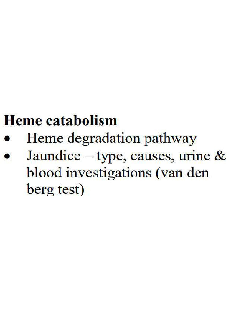 Heme Catabolism | PDF