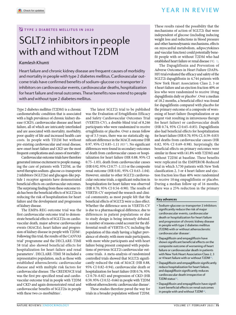 SGLT2 Inhibitors: Benefits in T2DM and Heart Failure | PDF | Diabetes ...