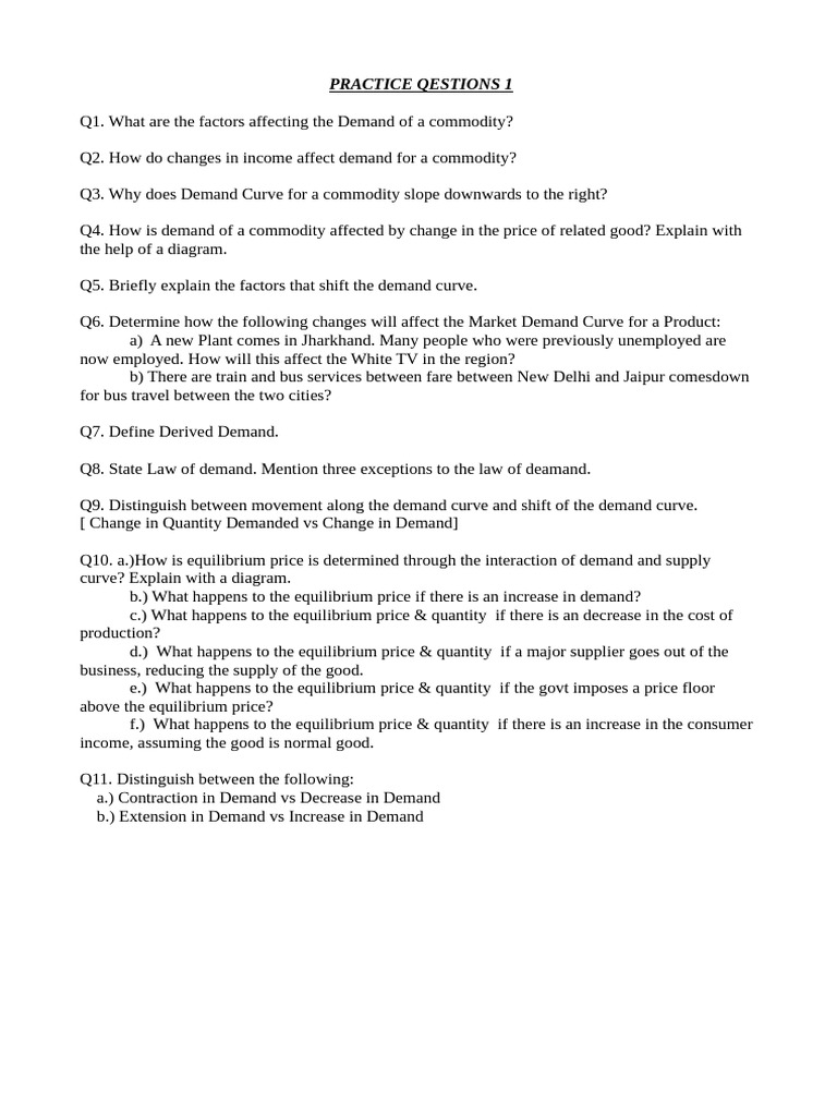 Demand Factors and Market Dynamics Explained | PDF