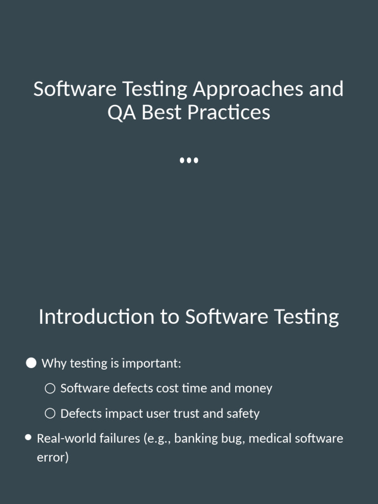 6-Software Testing Approaches and QA Best Practices | PDF | Software ...