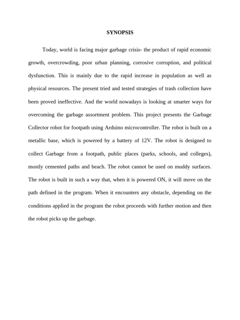 Arduino Garbage Collector Robot Design | PDF
