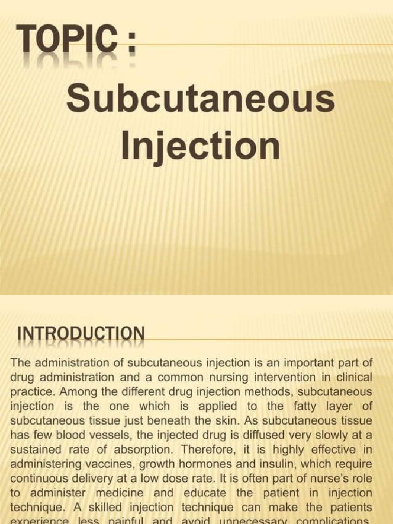 Subcutaneous | PDF