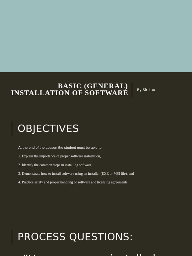 Software Installation Guide and Checklist | PDF | Installation ...
