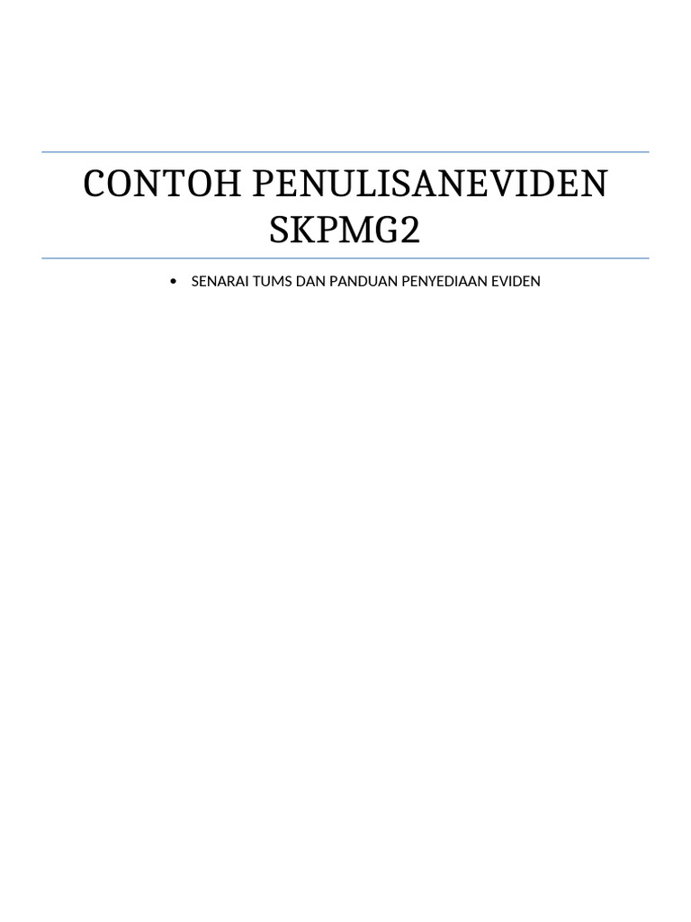 Panduan Penyediaan Bukti SKPMG2 | PDF
