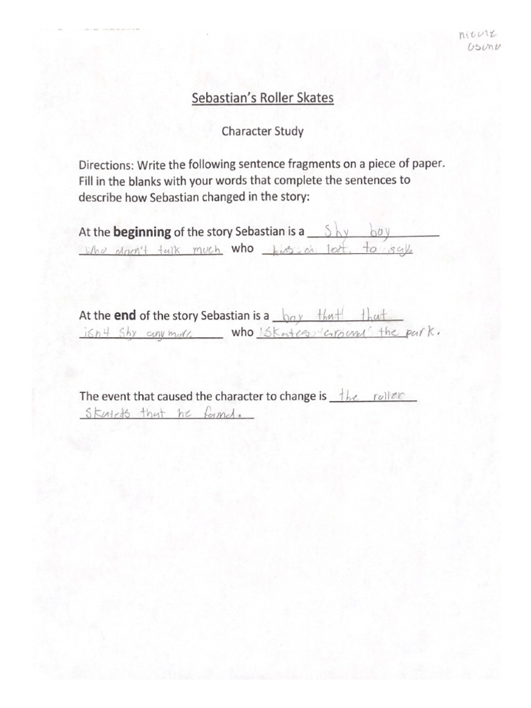 Sebastian's Roller Skates | PDF