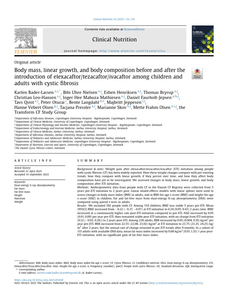 Body Mass, Linear Growth, and Body Composition Bef | PDF | Body Mass ...
