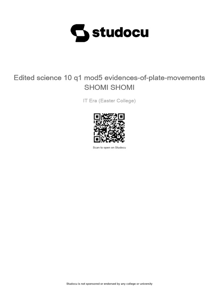 Science 10 q1 Module 5 | PDF | Plate Tectonics | Continent