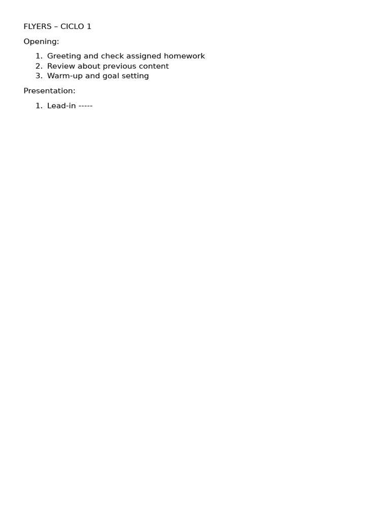 FLYERS - Lesson Plans | PDF