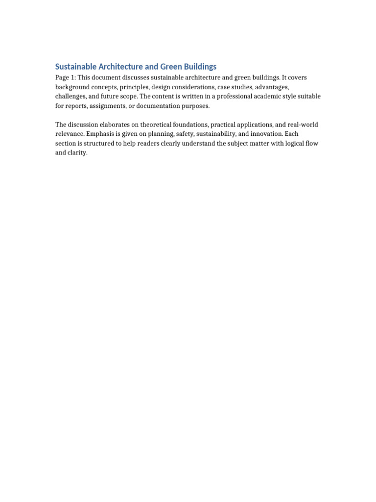 Document 1 Sustainable Architecture and Green Buildings | PDF ...