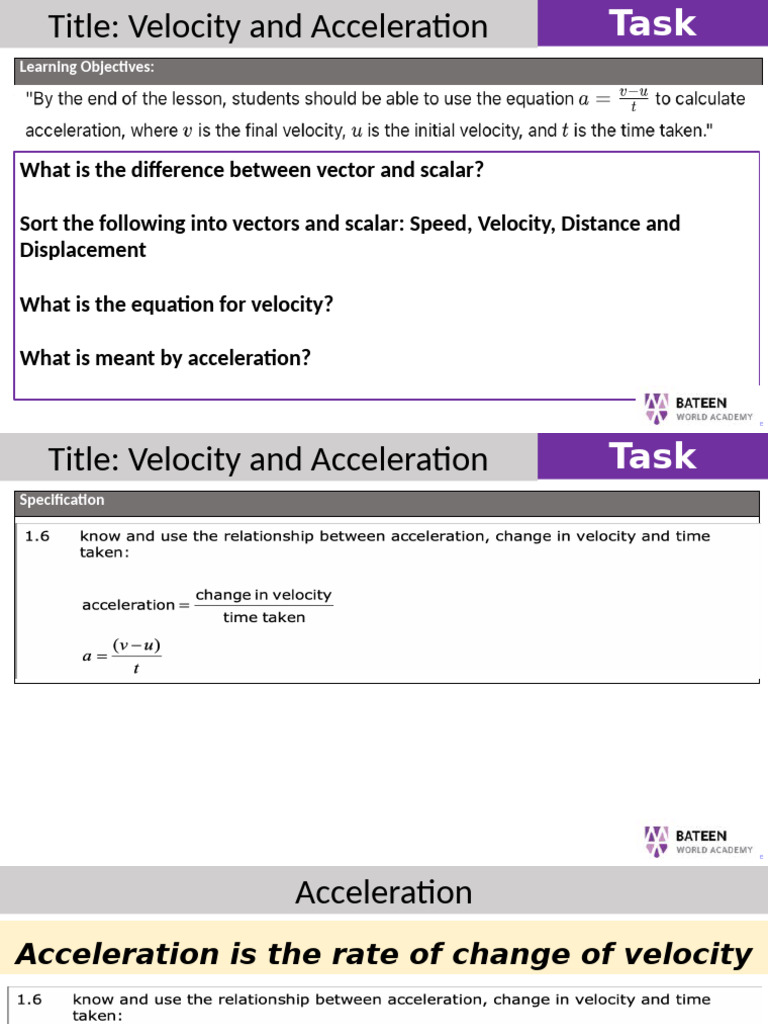 Acceleration | PDF