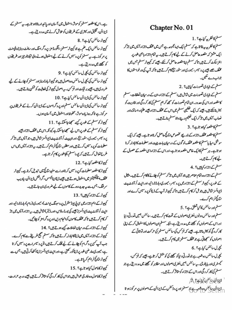 9th Computer Urdu Chapter 1 | PDF