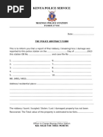 Kenya Police P52 Form Template | PDF