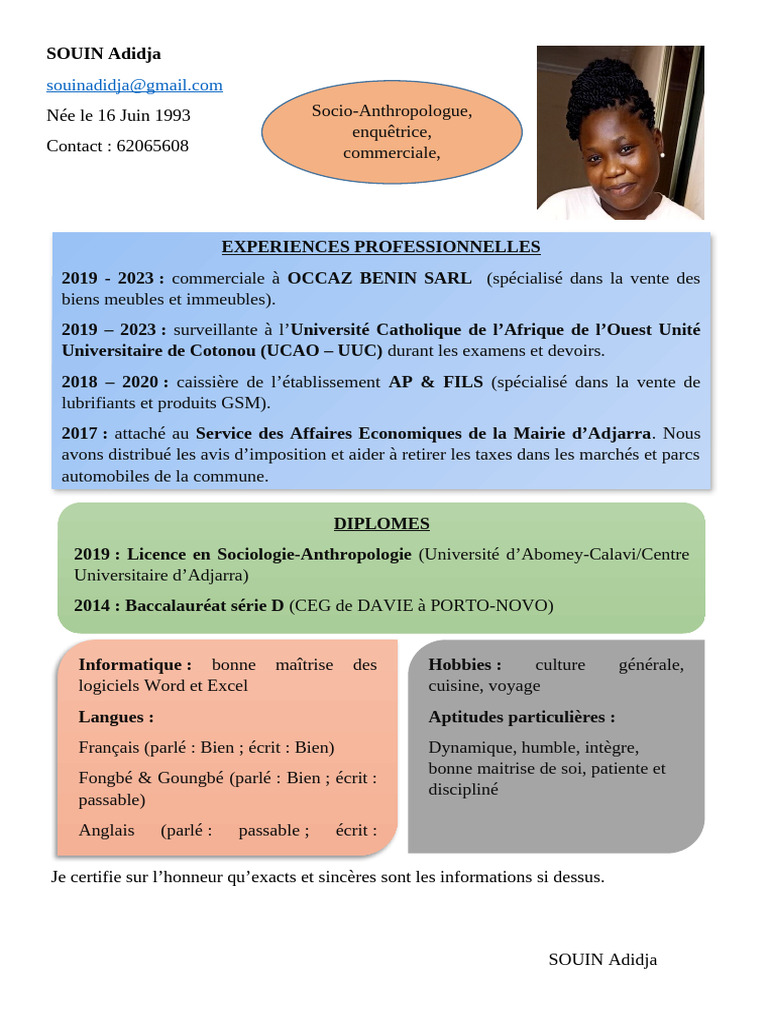 CV Adidja | PDF