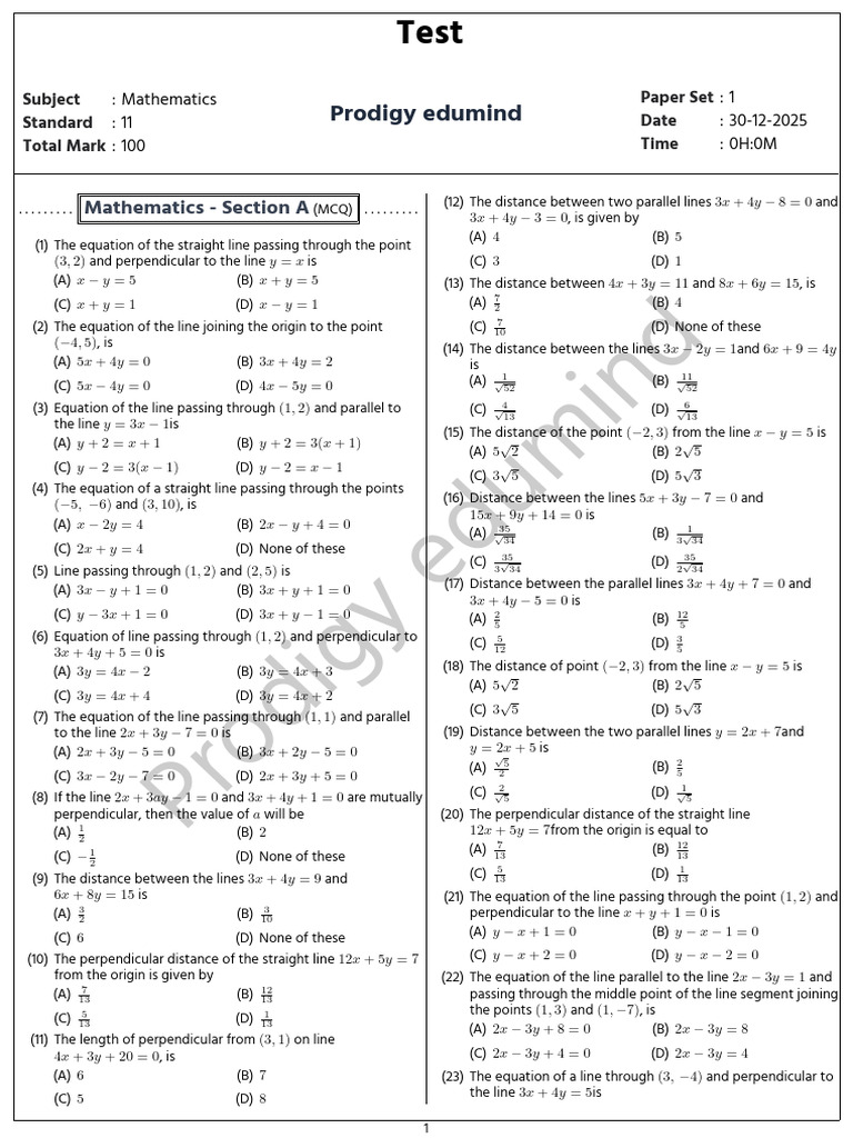 Prodigy Edumind 1010938 1 1767073555 | PDF | Line (Geometry) | Analytic ...