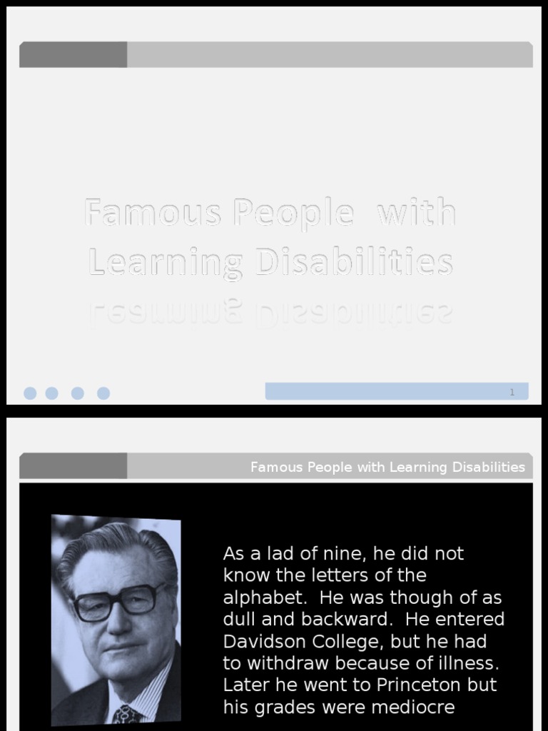 Famous People With Disabilities | PDF | Learning Disability | Disability