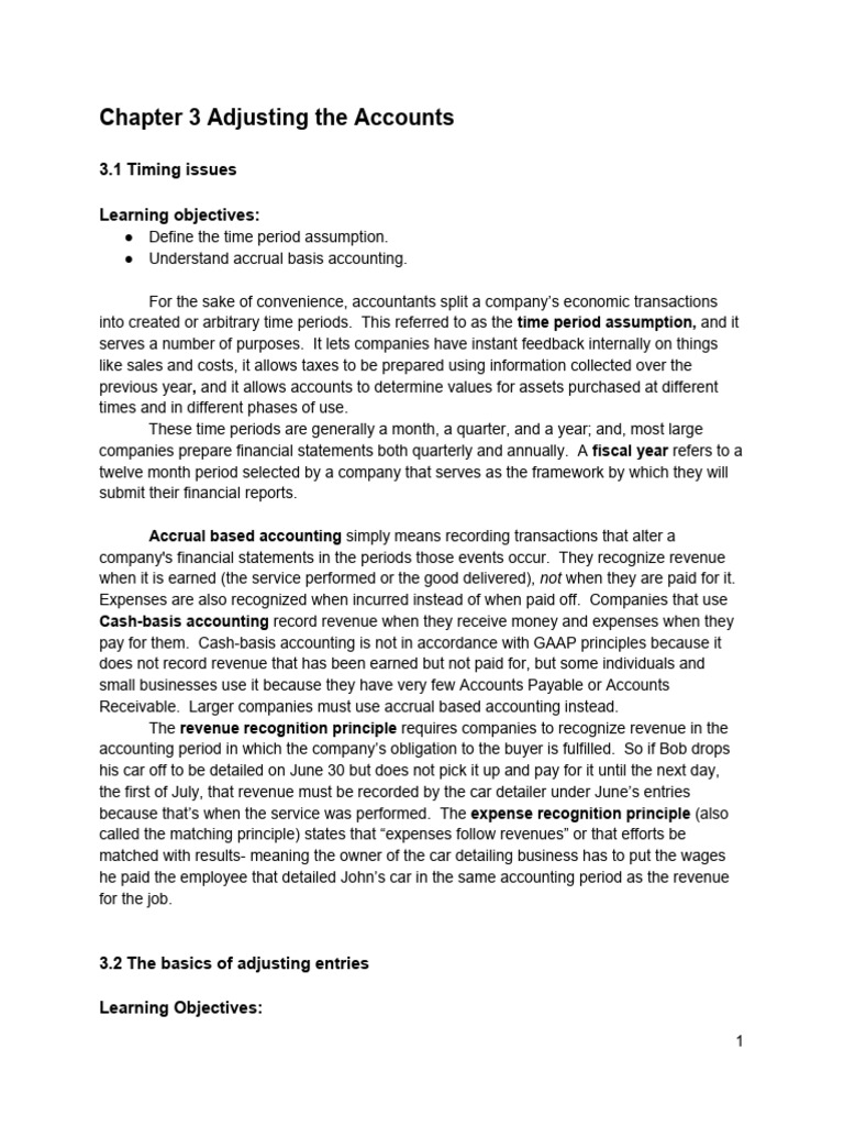 Adjusting Accounts in Accrual Accounting | PDF | Debits And Credits ...