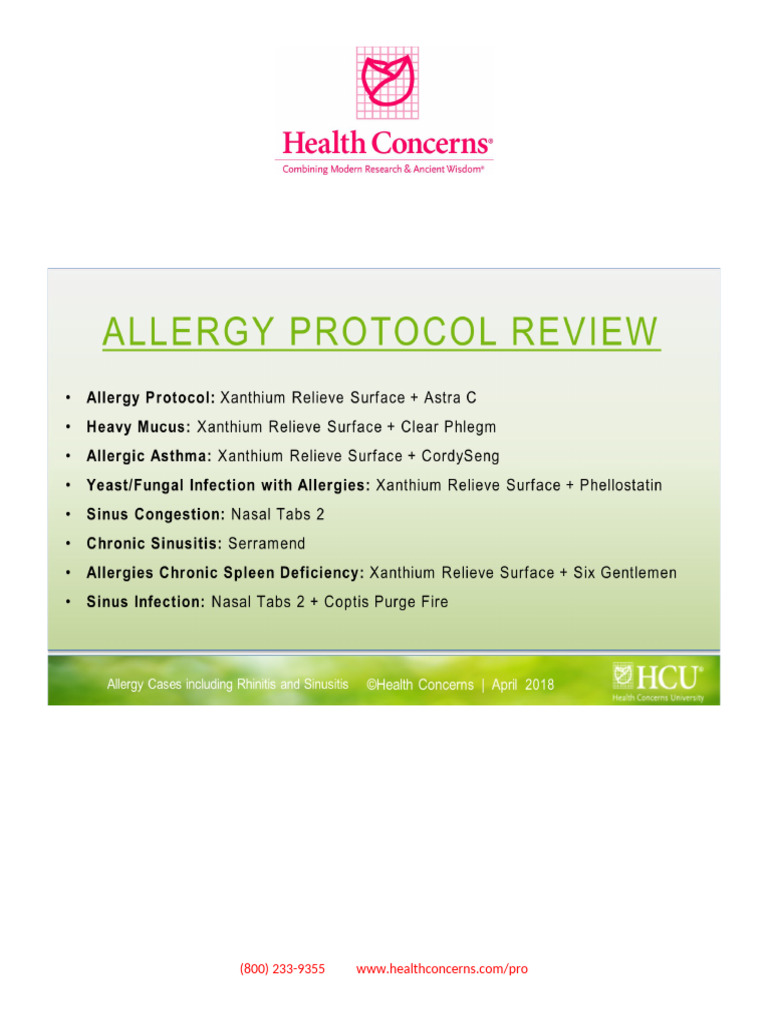 Allergy Protocol Review | PDF