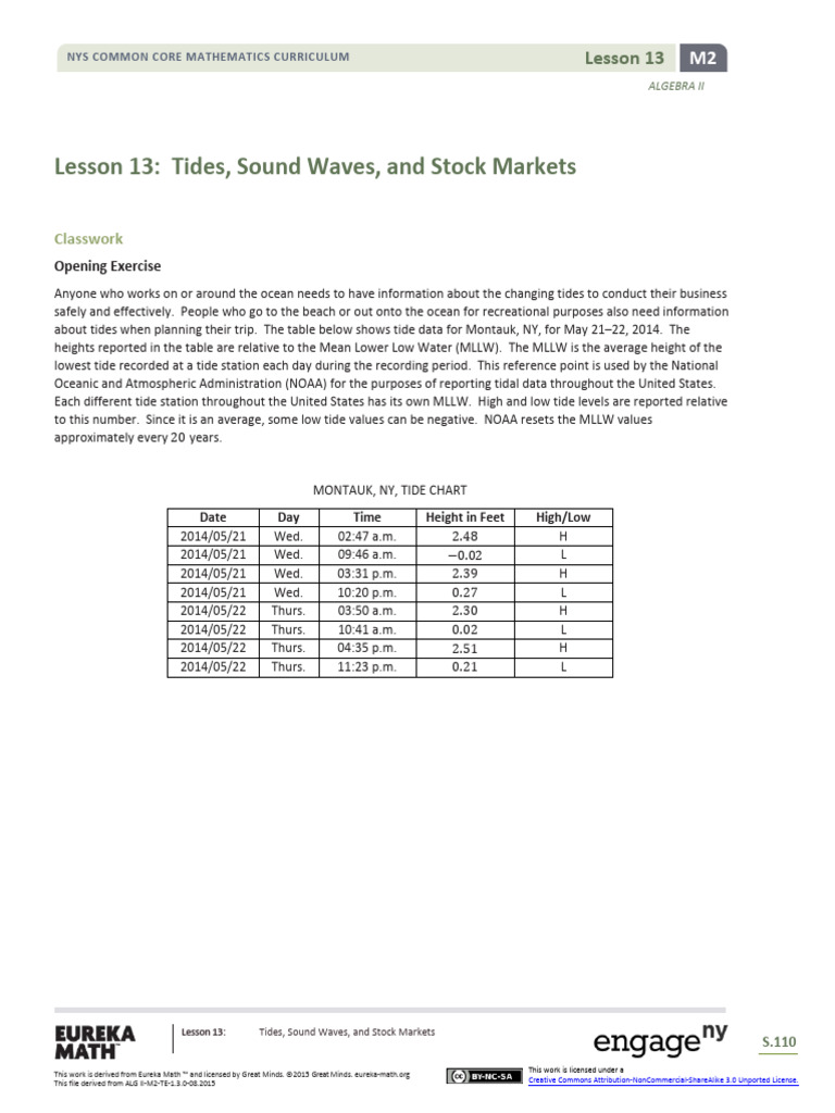 Algebra II m2 Topic b Lesson 13 Student | PDF