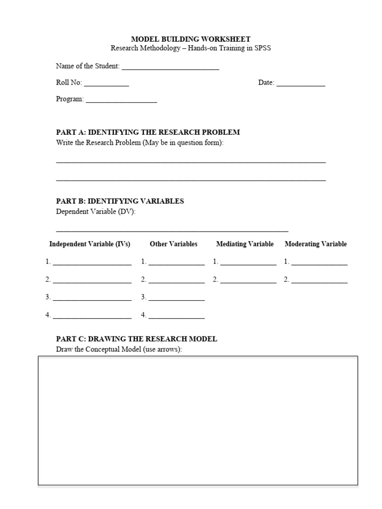 Model Building Worksheet BCom Hons | PDF
