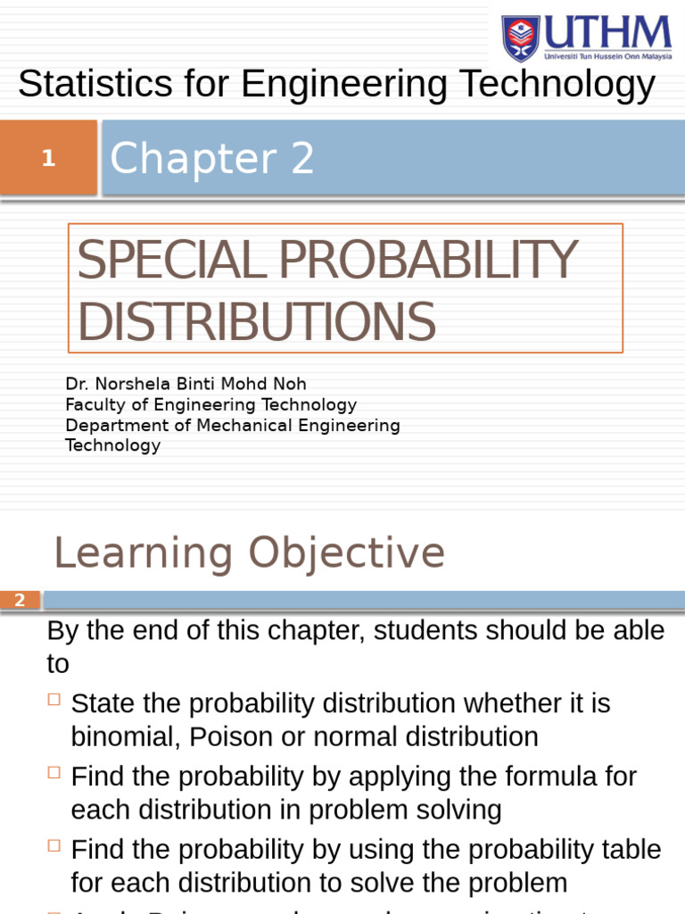 Special Probability Distributions Guide | PDF | Probability ...