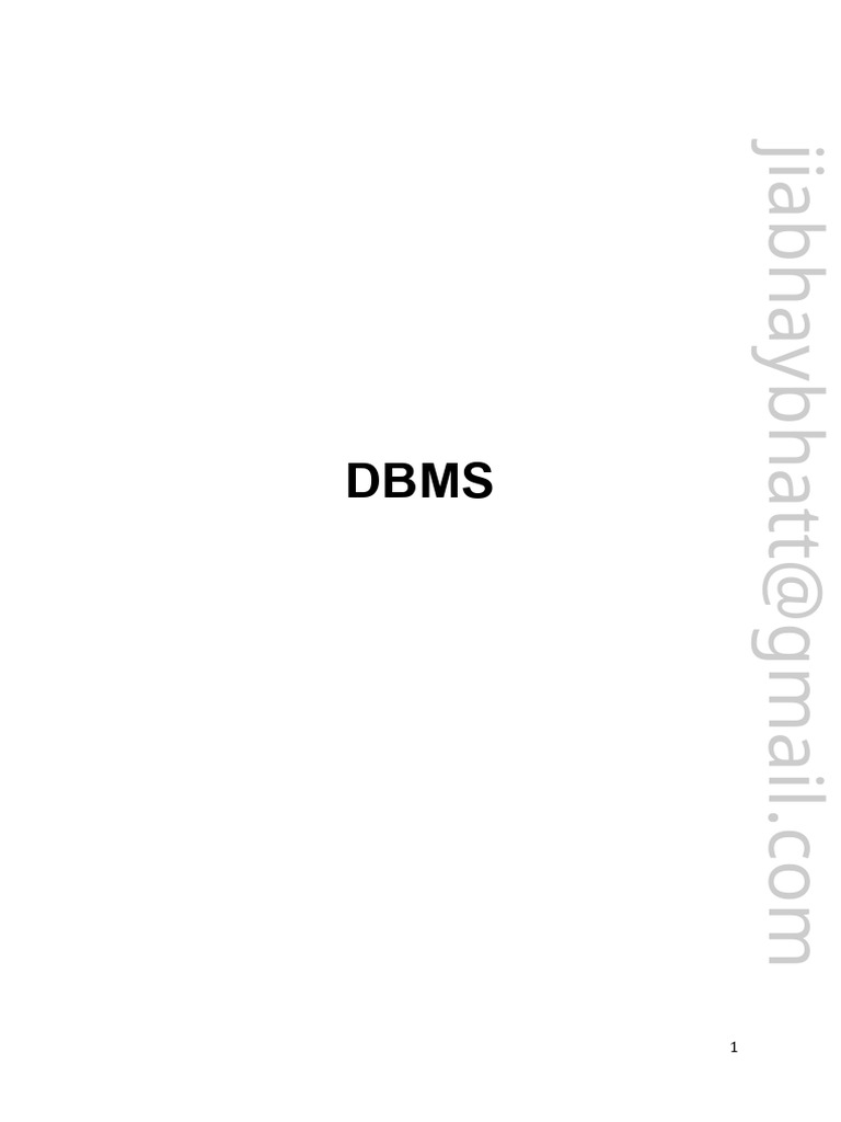 Comprehensive Guide to DBMS Concepts | PDF | Databases | Database Index