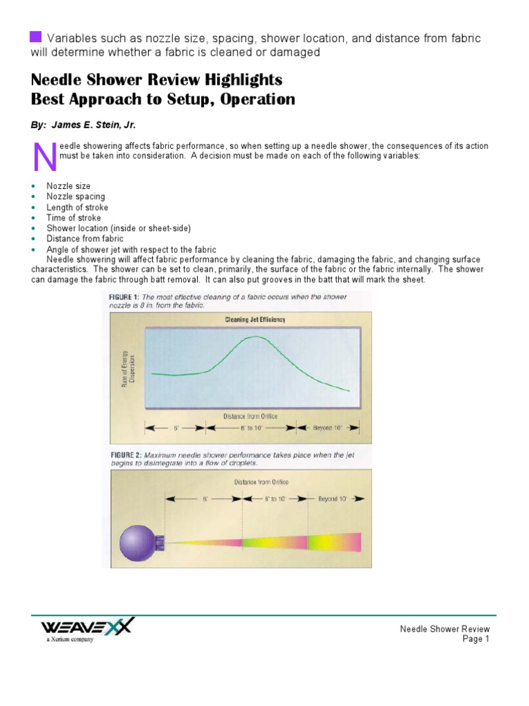 Needle Shower Review Highlights, James E. Stein, JR Weavexx | PDF ...