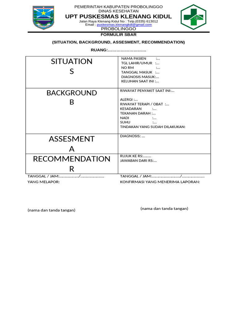 Form Sbar | PDF