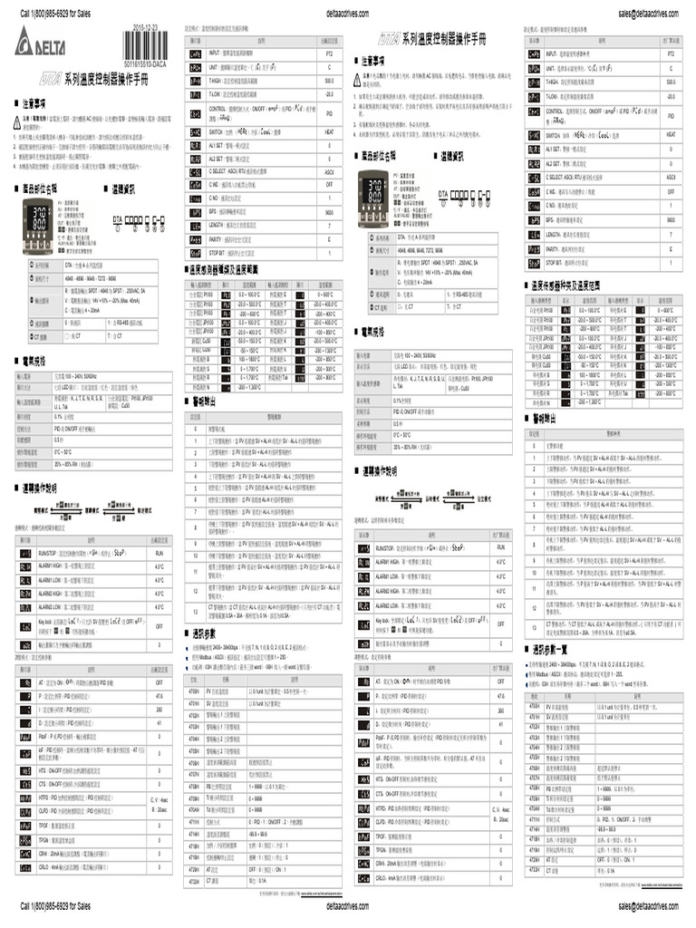 Delta DTA Series Instruction Sheet Multilingual | PDF
