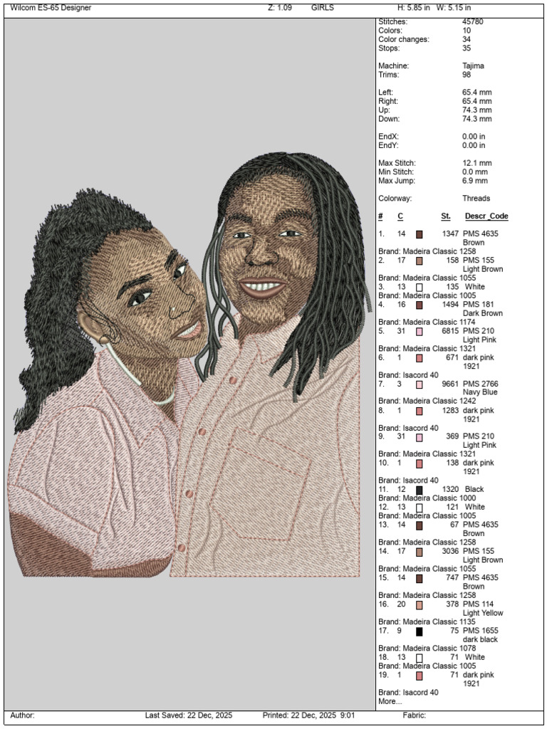 Wilcom ES-65 Designer Girls Color Film | PDF