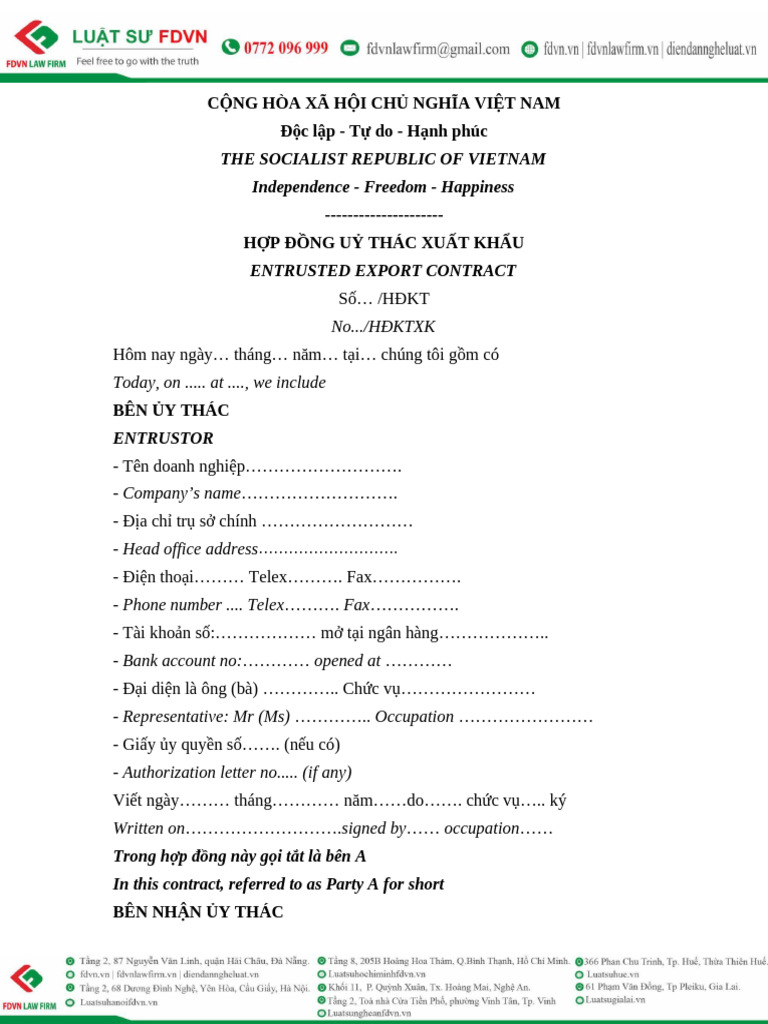 Entrusted Export Contract | PDF