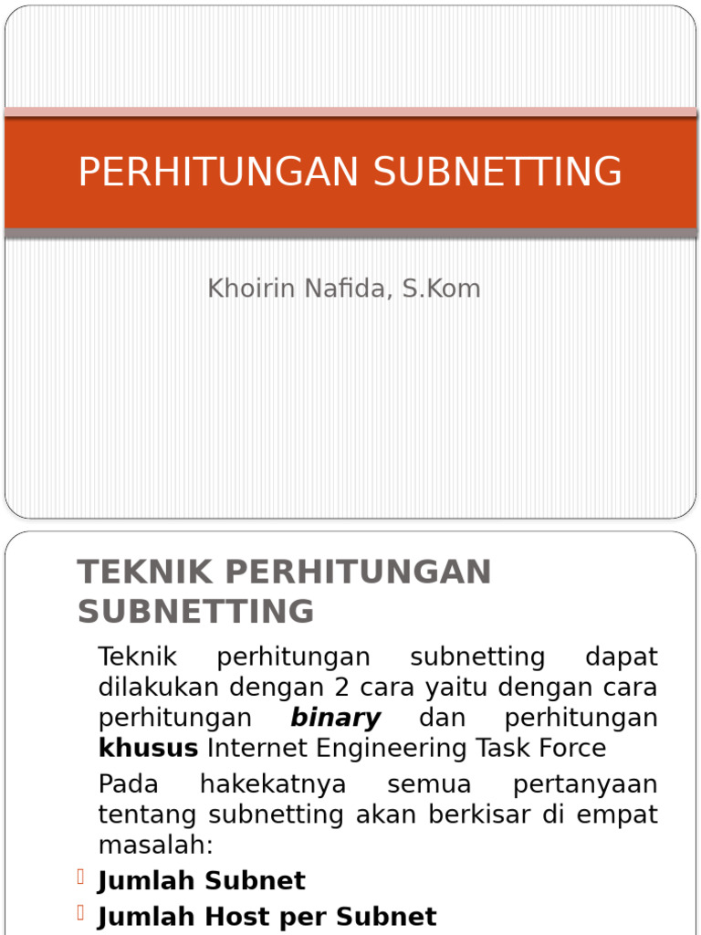 Teknik Perhitungan Subnetting IP | PDF