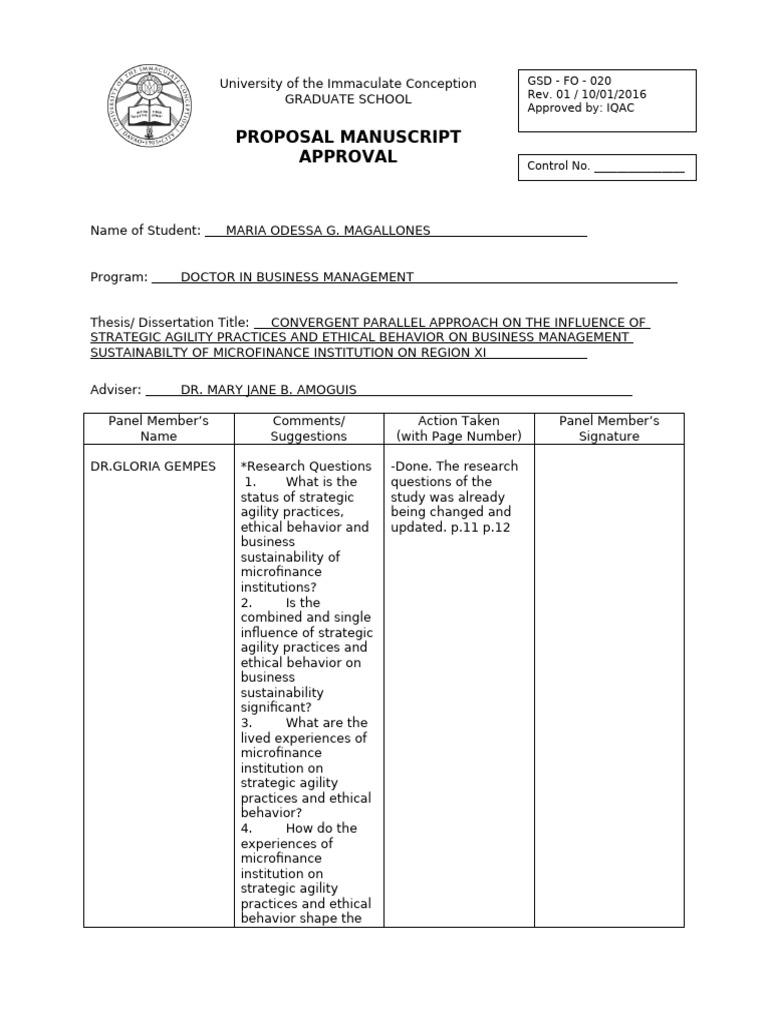 Proposal Manuscript Approval (Routing Form) .Gempes | PDF | Behavioural ...