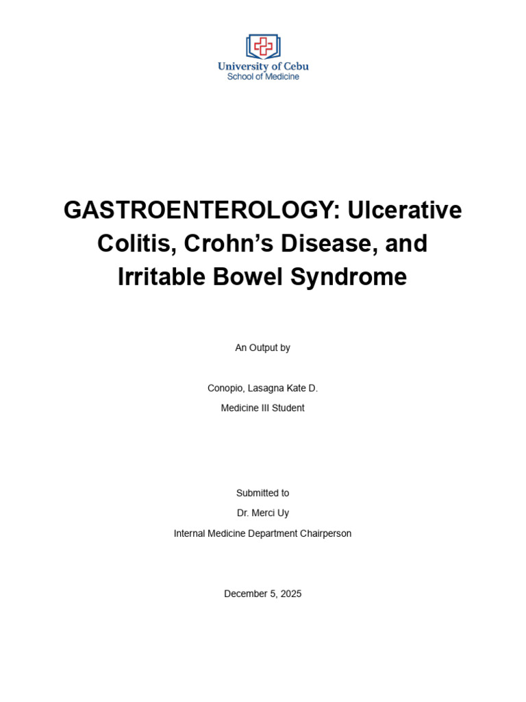 Conopio Lasagna Kate Gastro 2 Concept Map | PDF | Inflammatory Bowel ...