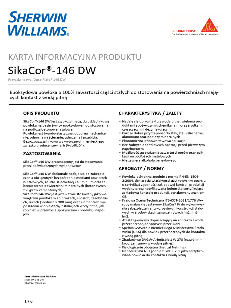 SikaCor 146DW PL PL 03 2022 01 | PDF