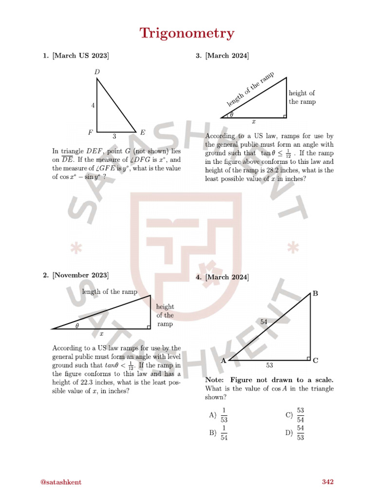 Trig and Circles Assignment | PDF