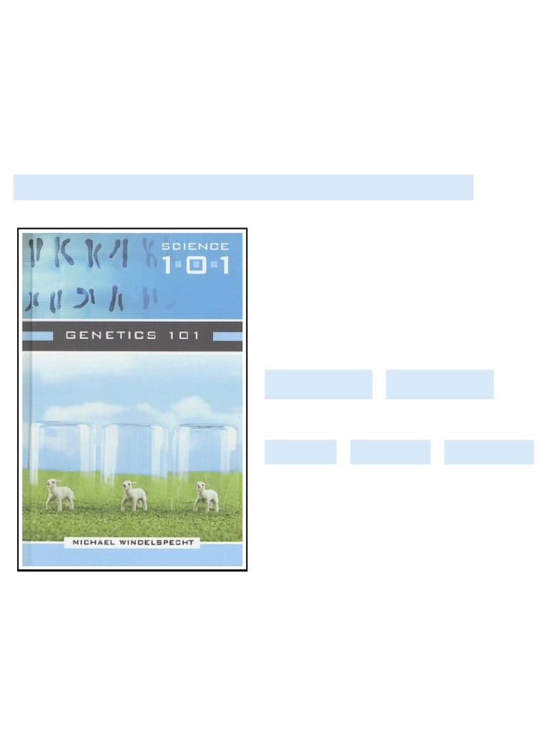 (Ebook) Genetics 101 by Michael Windelspecht ISBN 9780313333811 ...