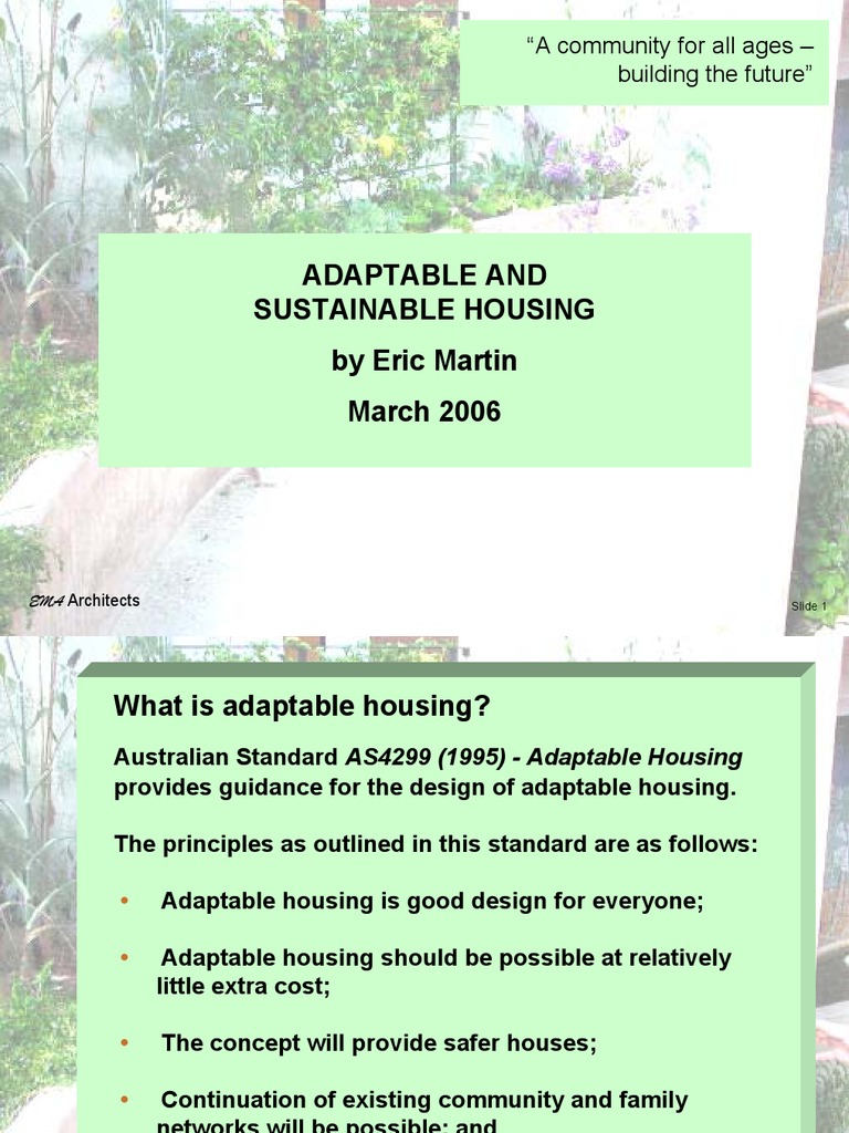 Adaptable Housing Presentation E Martin | PDF | Natural Environment ...