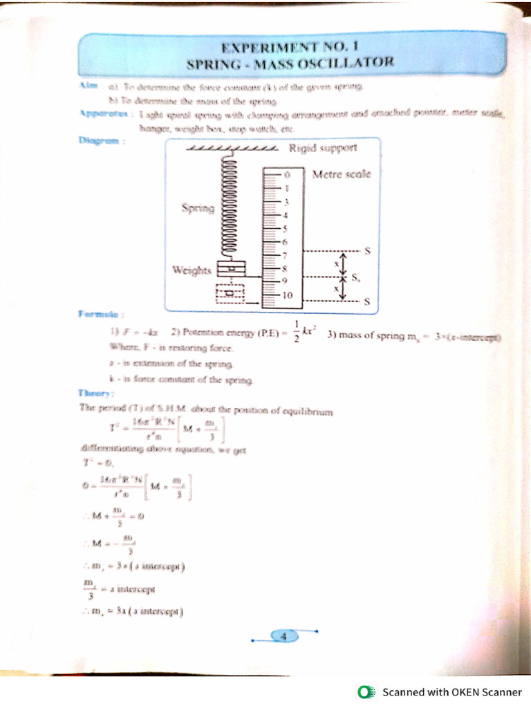 Spring Mass Oscillator | PDF