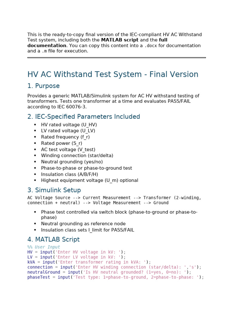 IEC-Compliant HV AC Test System | PDF | Transformer | Insulator ...