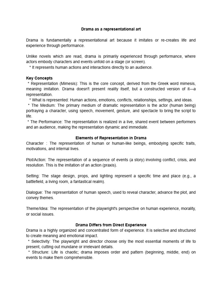 Unit 4 Elements of Drama Notes | PDF | Play (Theatre) | Tragedy