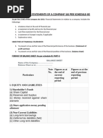 Financial Statements Format Schedule III | PDF | Income Statement | Expense